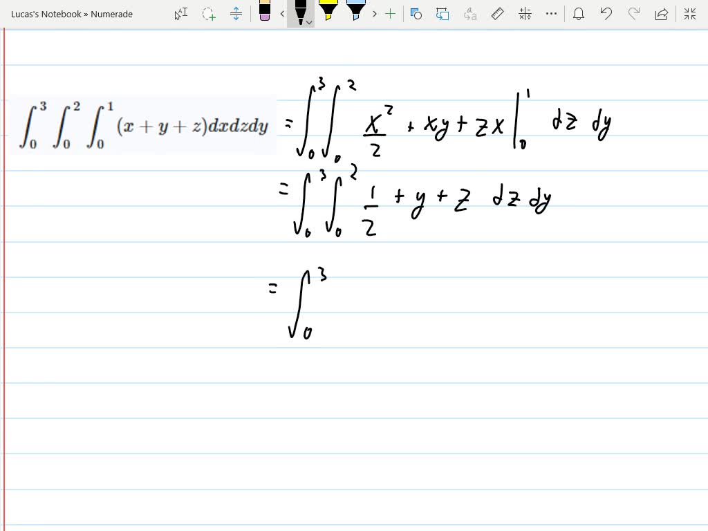 SOLVED:Evaluate the triple integral. ∫0^1 ∫0^x ∫0^x+y(x+y+z) d z d y d x
