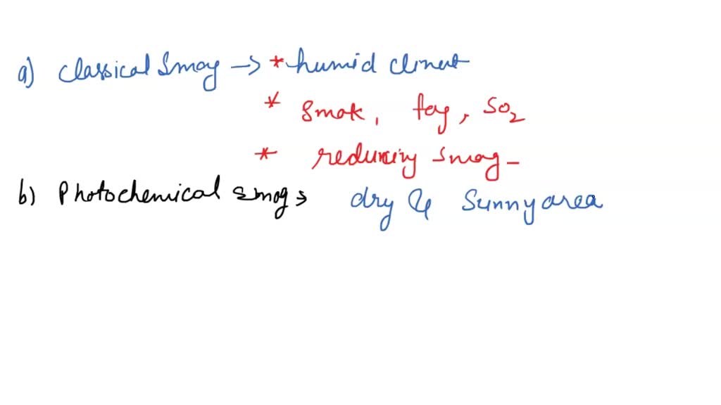 SOLVED:Which of the following statement is correct? (a) Classical smog ...