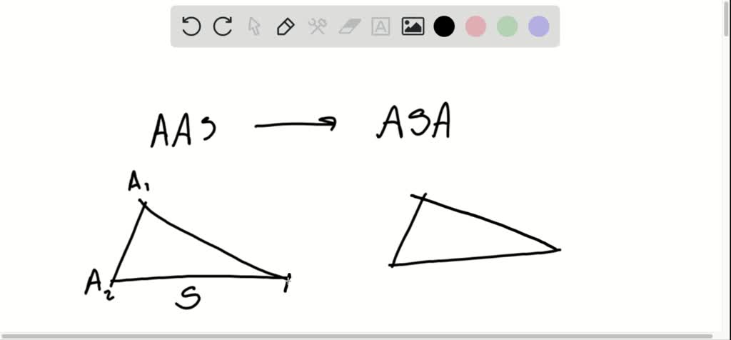⏩SOLVED:Explain how the AAS case can always be reduced to ASA. | Numerade