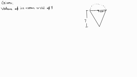 SOLVED:A conical cup when filled with ice cream forms a hemispherical ...