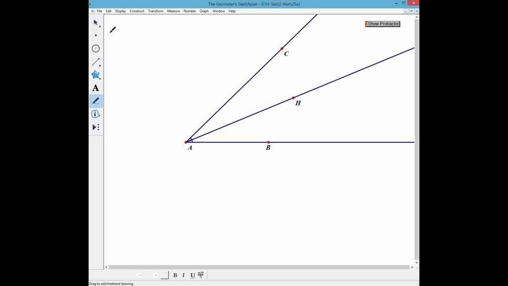 SOLVED:Use your protractor to draw the angle bisector of ∠A in Exercise ...