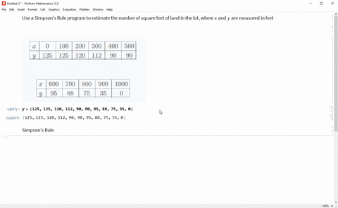 SOLVED:Surveying Use a program similar to the Simpson's Rule program on ...
