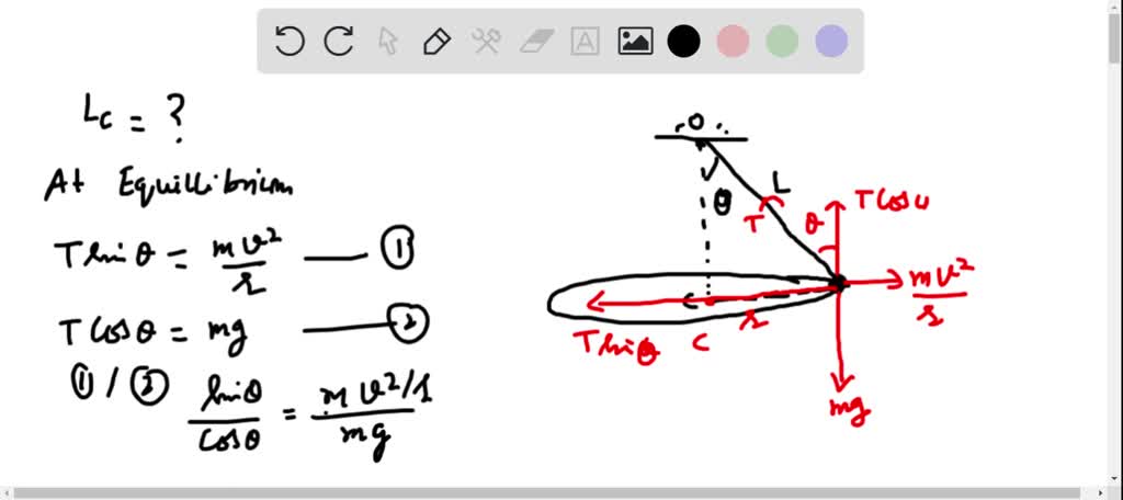 SOLVED:A conical pendulum consists of a bob of mass m in motion in a ...