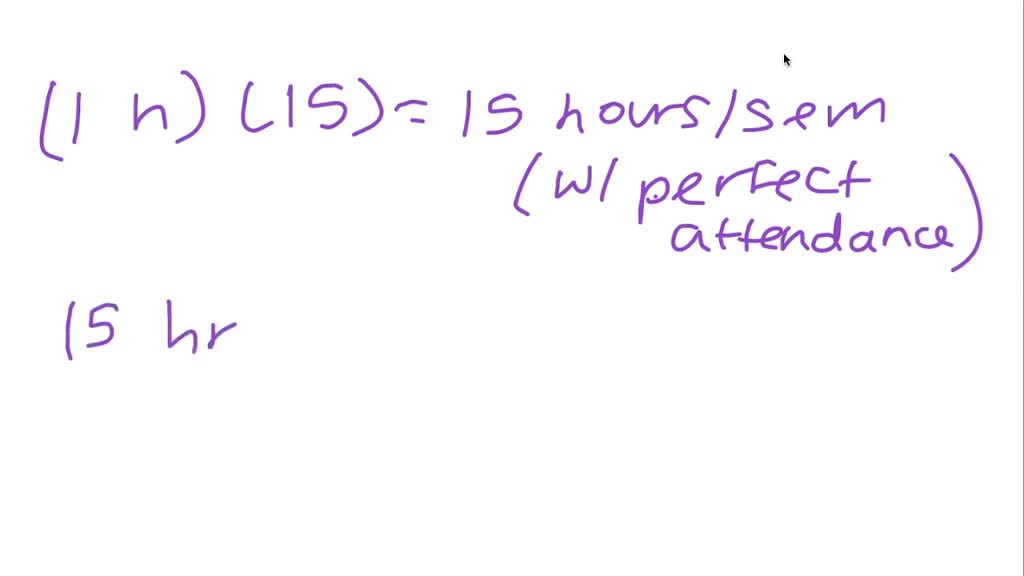 SOLVED:A one-semester chemistry course meets for 1-h sessions three ...