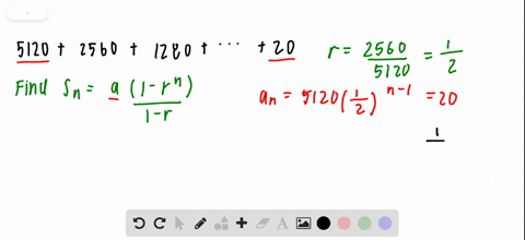 SOLVED:Partial Sums of a Geometric Sequence Find the sum. -15+30-60+\cdots-960