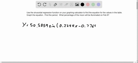 SOLVED:The accompanying table shows the percentage of the moon that ...