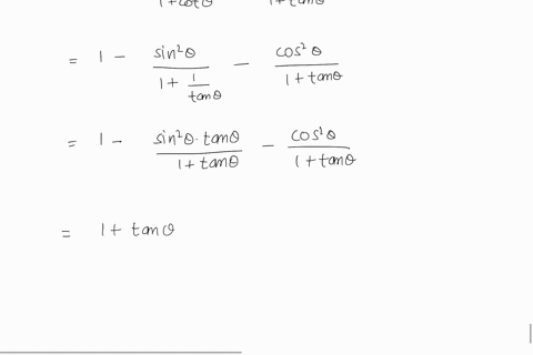 SOLVED:Prove that the equations are identities. 1-(sin^2 θ)/(1+cotθ ...