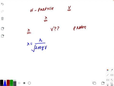 SOLVED: An α-particle when accelerated through a potential difference of V volt has a wavelength ...