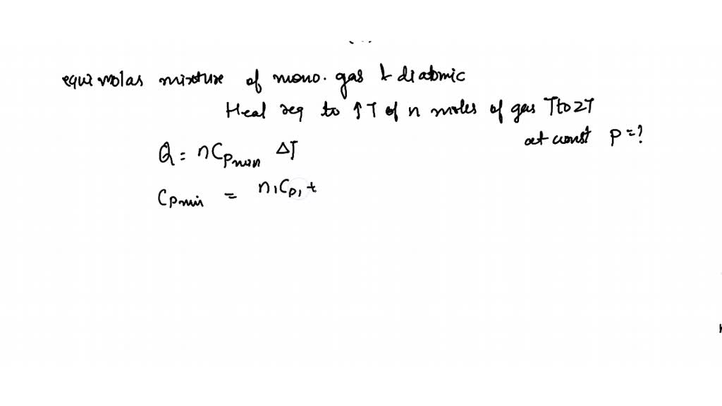 ⏩SOLVED:Consider an equimolar mixture of monoatomic gas and diatomic ...