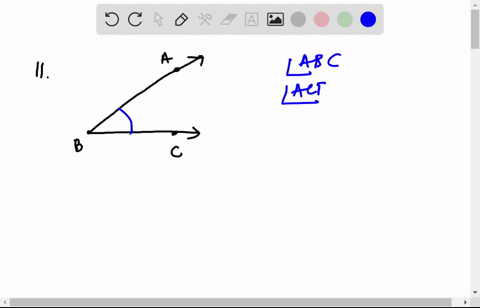 SOLVED:Which symbols correctly name the angle shown? ∠A B C, ∠A C B, ∠C ...