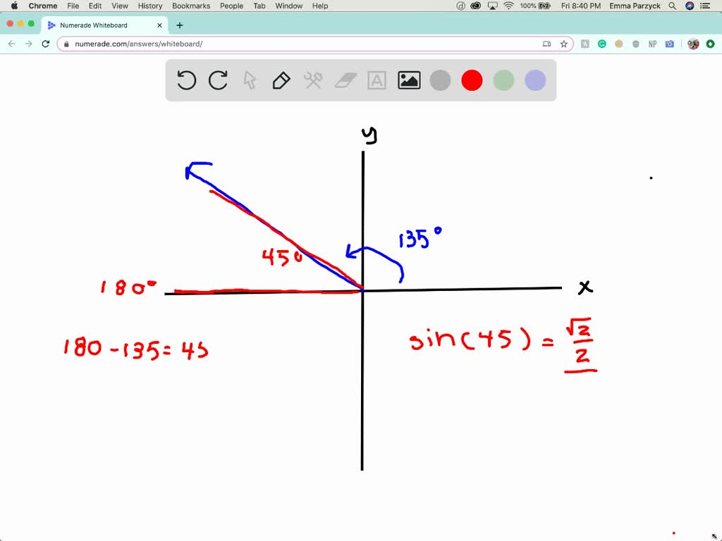 SOLVED:Use reference angles to find the exact value of each expression. sin(135^∘)