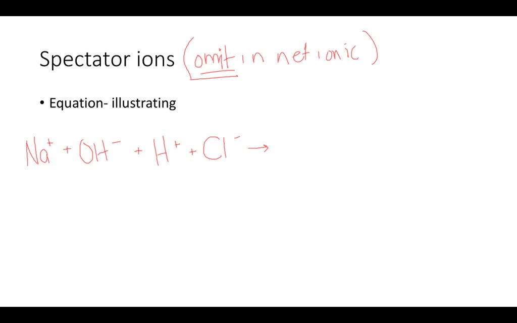 SOLVED:What are spectator ions? Write an example of an equation in ...