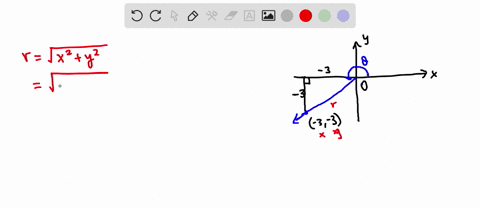 SOLVED:The terminal side of an angle θ in standard position passes through the point (-3,-3) Use ...