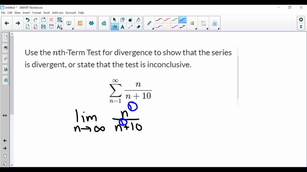 SOLVED:Use the nth-Term Test for divergence to show that the series is ...