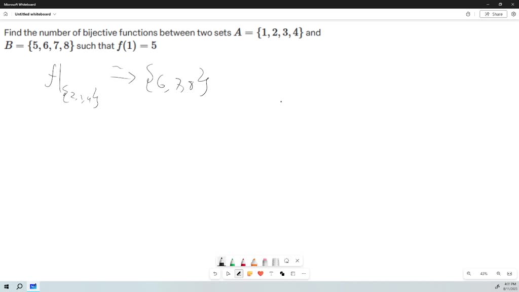 Solved A For A {1 2 3 4 … 7} How Many Bijective Functions F A →a