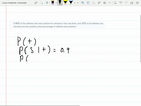 SOLVED: If 90 % of the athletes who test positive for steroids in fact ...
