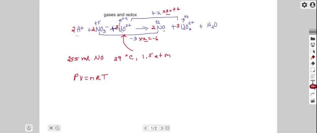 SOLVED:In the presence of nitric acid, UO^2+ undergoes a redox process ...