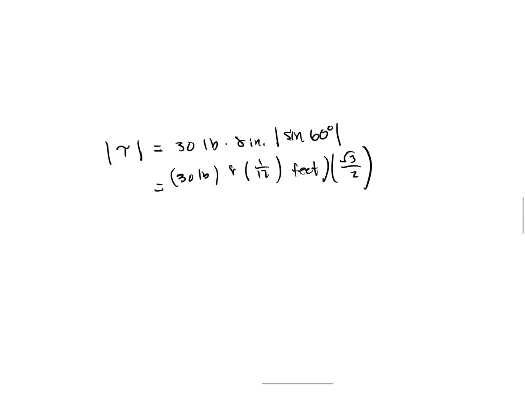 En los ejercicios 25 y 26 , Calcule la magnitud del torque ejercida por 𝐅 sobre el tomillo en P ...