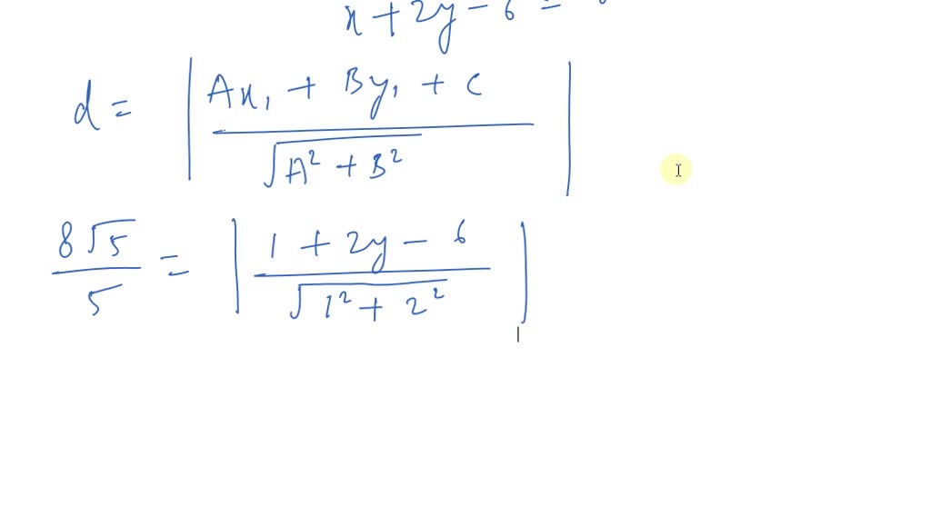 SOLVED: The Perpendicular Distance from a Point to a Line: d=|(A x1+B ...