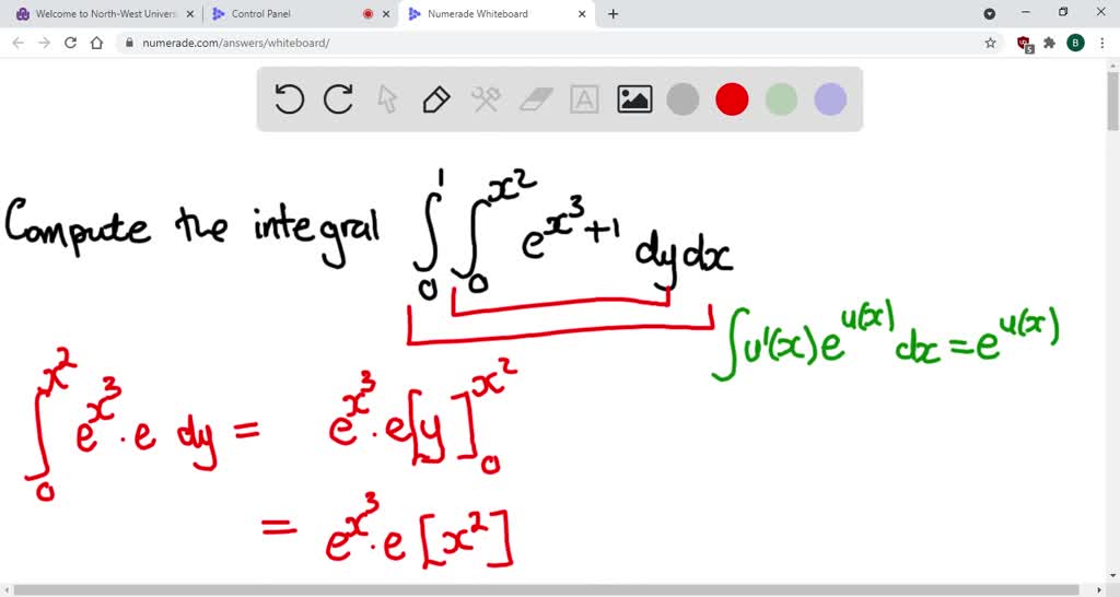 SOLVED:Compute the integrals. HINT [See Example 1.] ∫0^1 ∫0^x^2 e^x^3+1 ...