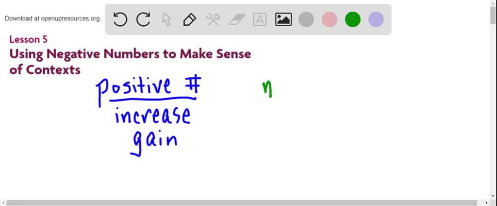 SOLVED:Summary Lesson: Using Negative Numbers to Make Sense of Contexts