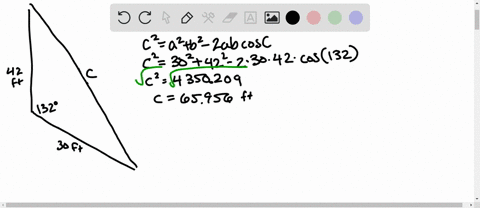 SOLVED:Find the area of a triangular piece of land that measures 30 ...
