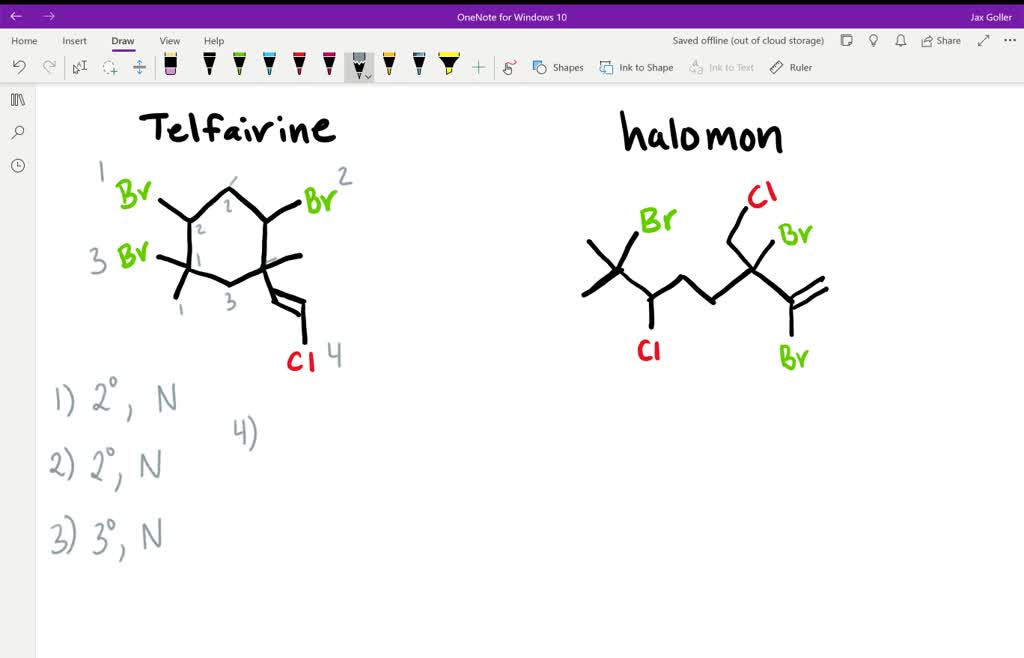 SOLVED:Telfairine, a naturally occurring insecticide, and halomon, an ...