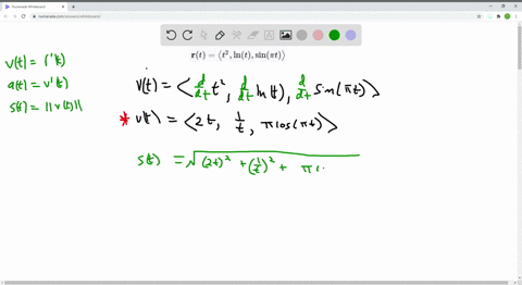 SOLVED:The position of a particle is given by 𝐫(t)= t^2, ln(t), sin(πt) , where t is measured in ...