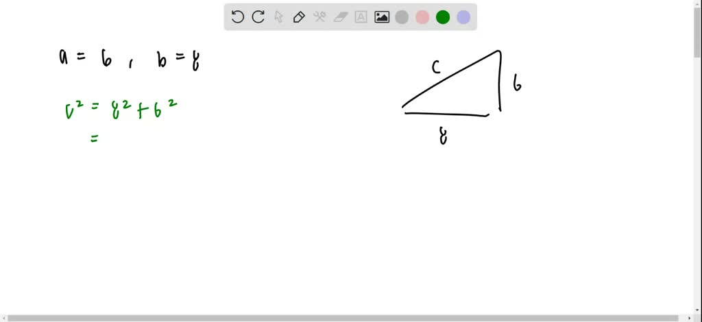 SOLVED:The lengths of two sides of the right triangle A B C are given ...