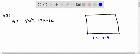 SOLVED:The area and one dimension of the rectangle are shown. Find the ...