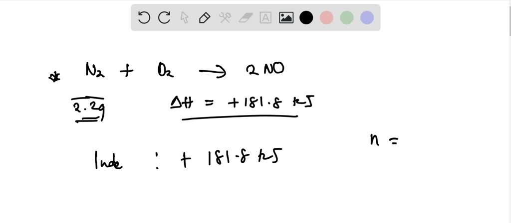 SOLVED:The reaction of 1 mol O2( g) and 1 mol N2( g) to yield 2 mol NO ...