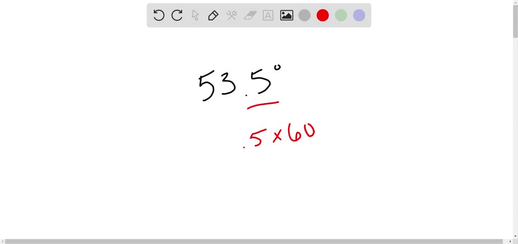 SOLVED:Convert the angle measures given in decimal degrees to DMS form. Round to the nearest ...