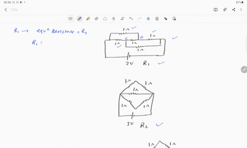 SOLVED:An infinite ladder network consisting of 1 \Omega and 2 \Omega ...