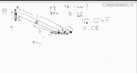 SOLVED:The motion of rod A B is guided by pins attached at A and B that ...