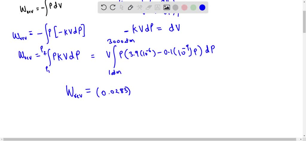 Calculate the reversible work done in compressing 0.0283 m^3 of mercury ...