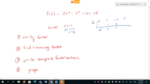 SOLVED:(a) verify the given factor(s) of the function f, (b) find the ...