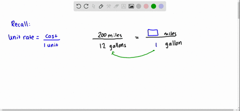 SOLVED:Express each ratio as a unit rate. 200 miles on 12 gallons