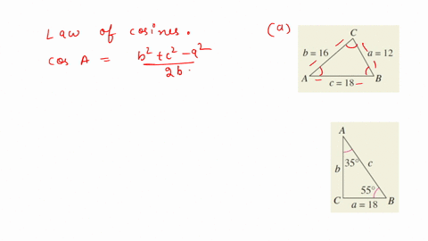 SOLVED:To solve the triangle, would you begin by using the Law of sines ...