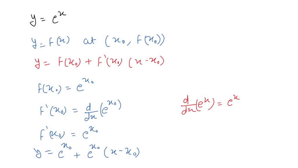 SOLVED:Find an equation of the straight line tangent to the curve y=e^x ...