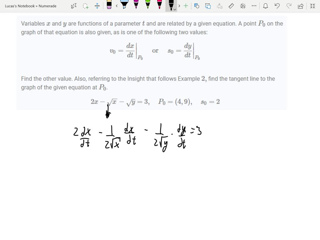 ⏩SOLVED:Variables x and y are functions of a parameter t and are… | Numerade