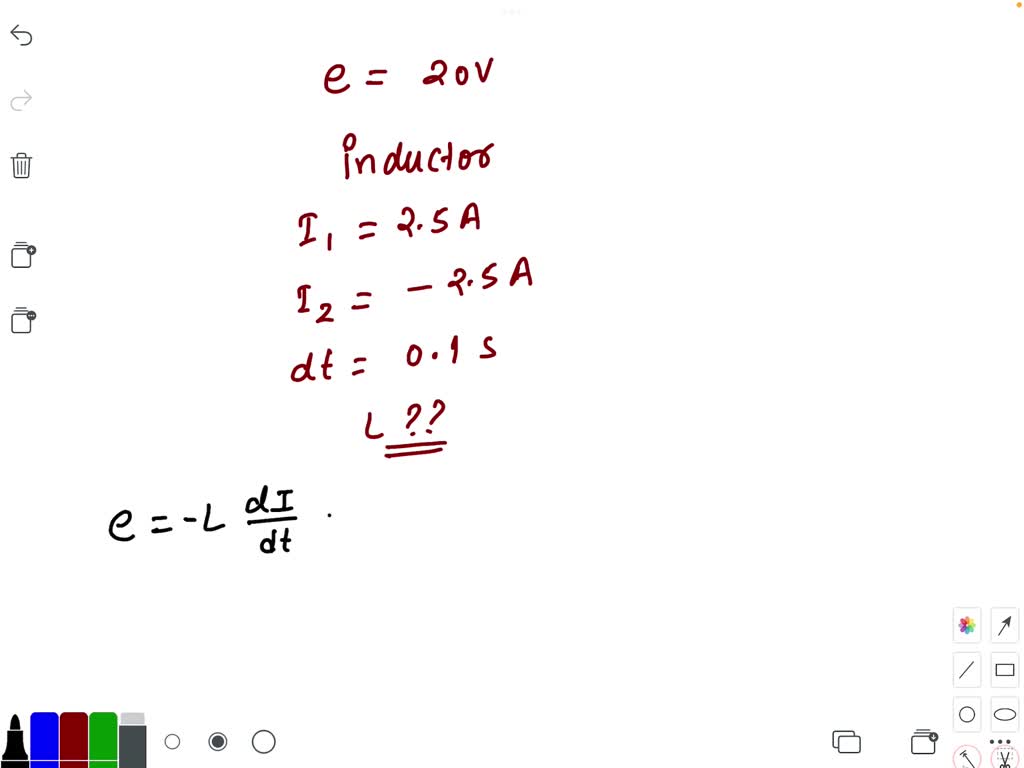 SOLVED:An average EMF of 20 V is induced in an inductor when the ...