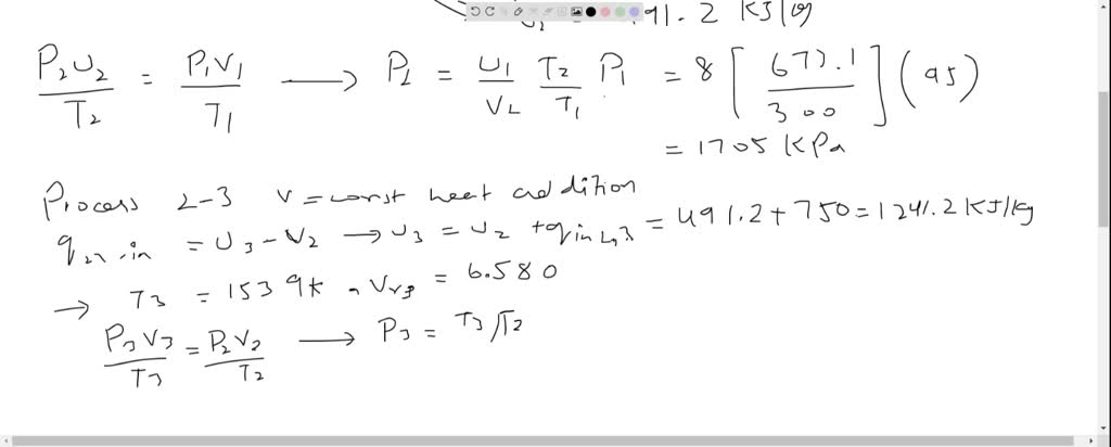 An ideal Otto cycle which uses the same gas for all four processes ...