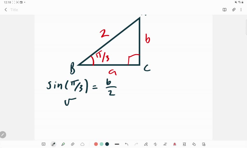 SOLVED:A B C is a triangle with a right angle at C The sides opposite angles A, B, and C are a ...