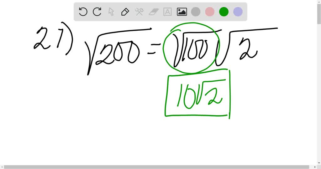 SOLVED Which Expression Is Equivalent To Square Root 200