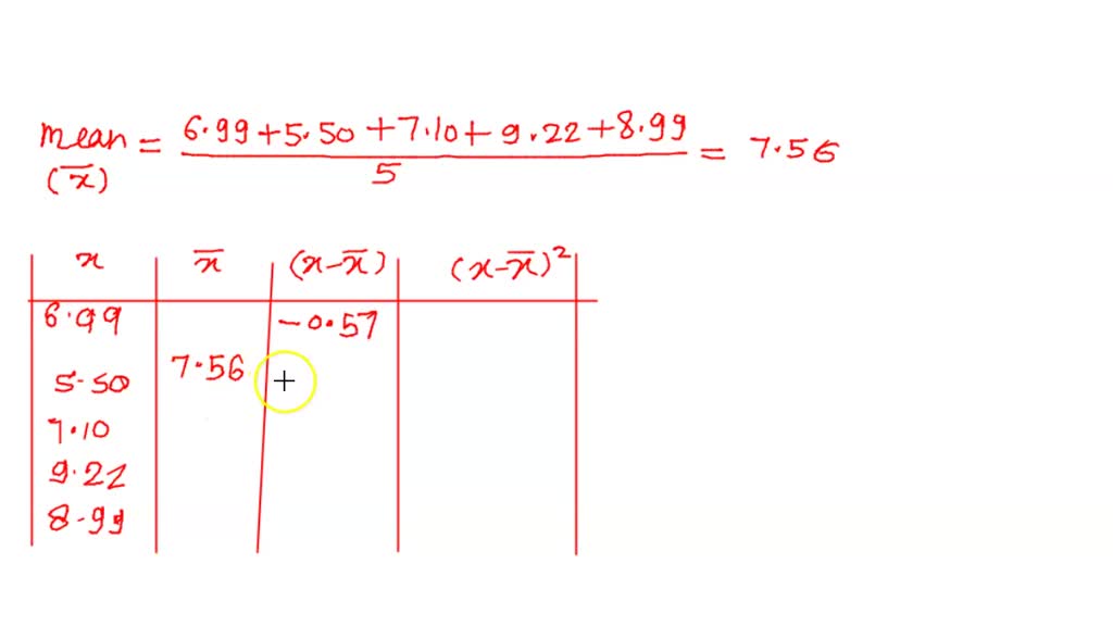 Find The Range Variance And Standard Deviation