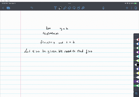 SOLVED: In Exercises 1-4, use the definition of the limit of a function of two variables to ...