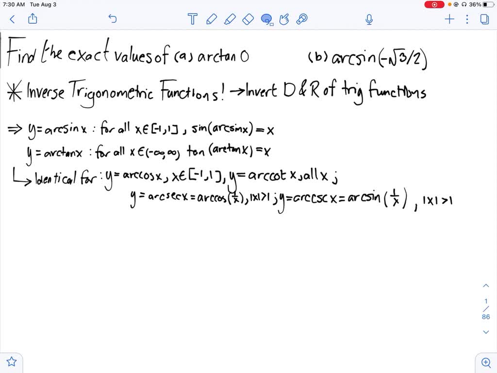 SOLVED Determine The Exact Value a arctan 0 b arcsin sqrt 3