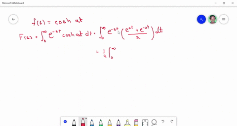 Use the transforms in Fig. 10.1.2 to find the Laplace transforms of the functions f(t)=1+cosh5 t ...