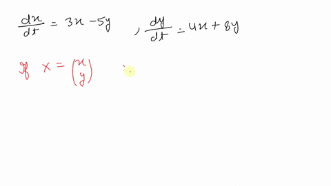 SOLVED:Write the given linear system in matrix form. (d x)/(d t)=3 x-5 ...