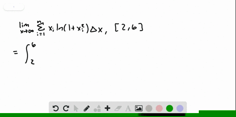 SOLVED:15-18= Express the limit as a definite integral on the given interval. limn →∞ ∑i=1^n xi ...